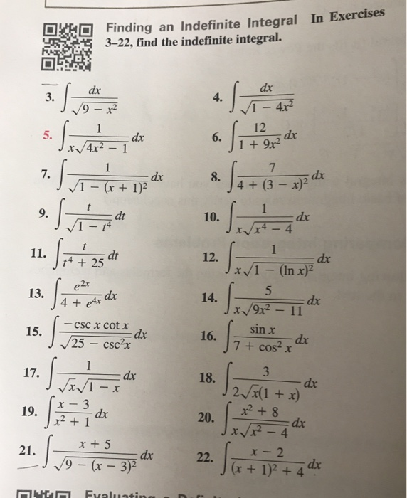 Solved O HD Finding an Indefinite Integral In Exercises | Chegg.com