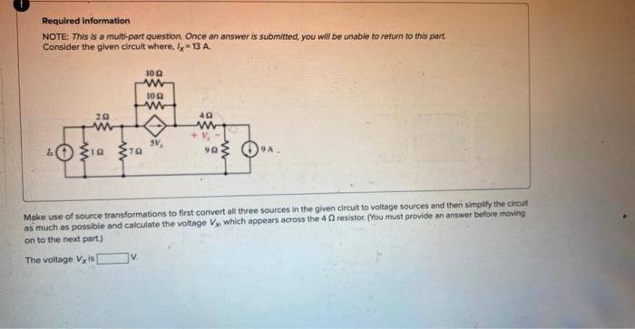 Solved Required information NOTE: This is a multh-part | Chegg.com