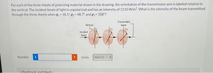 Solved For each of the three sheets of polarizing material | Chegg.com