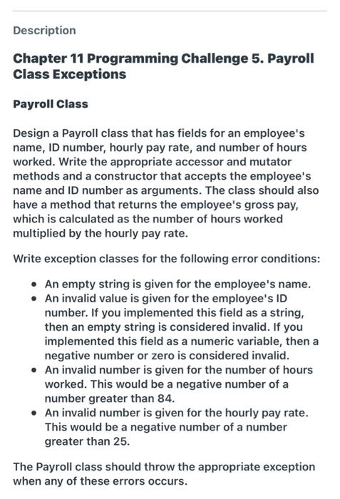 Solved Description Chapter 11 Programming Challenge 5. | Chegg.com