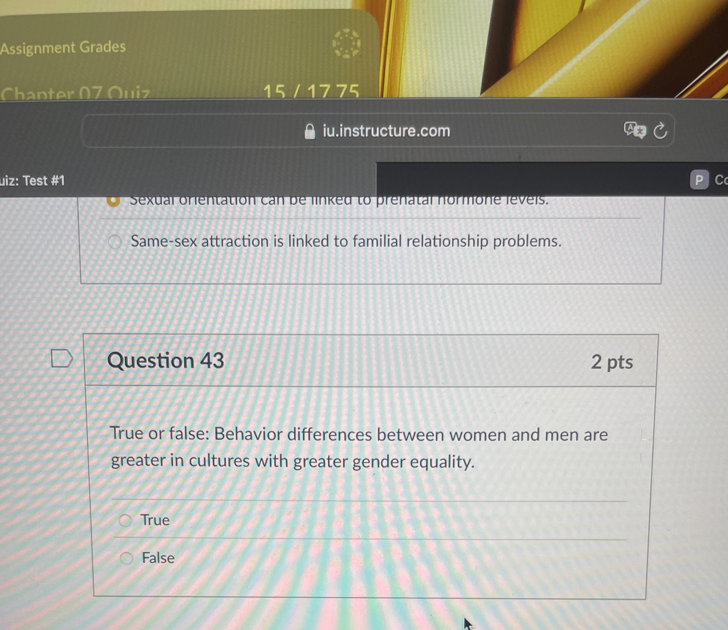 Solved Question 43True or false: Behavior differences | Chegg.com