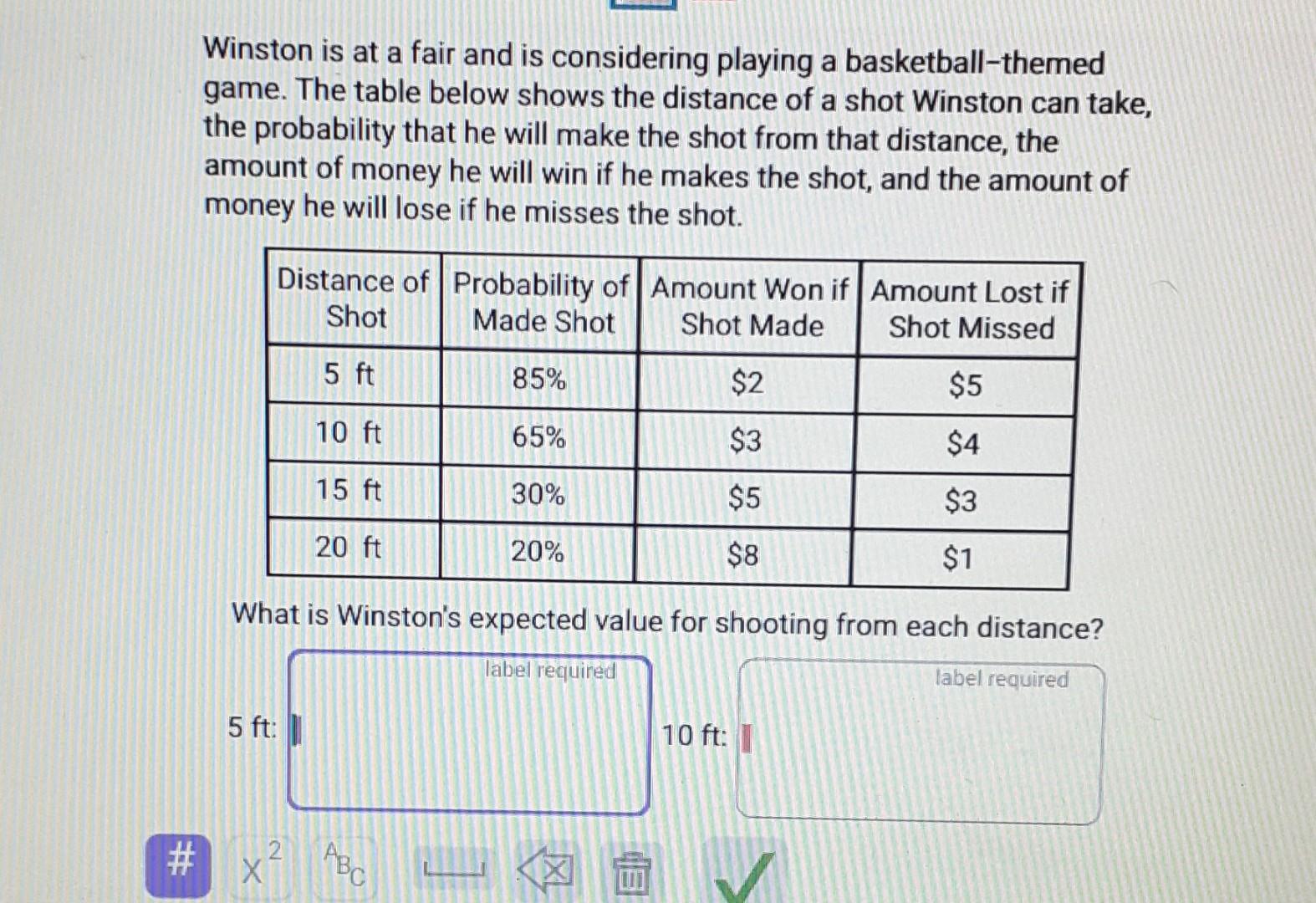Solved Winston is at a fair and is considering playing a | Chegg.com