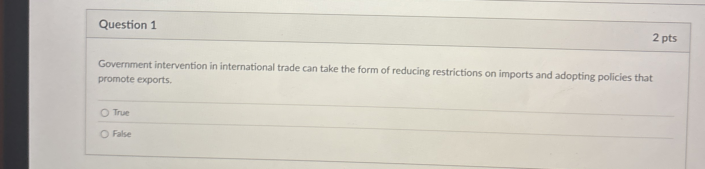 Solved Question 1Government intervention in international | Chegg.com