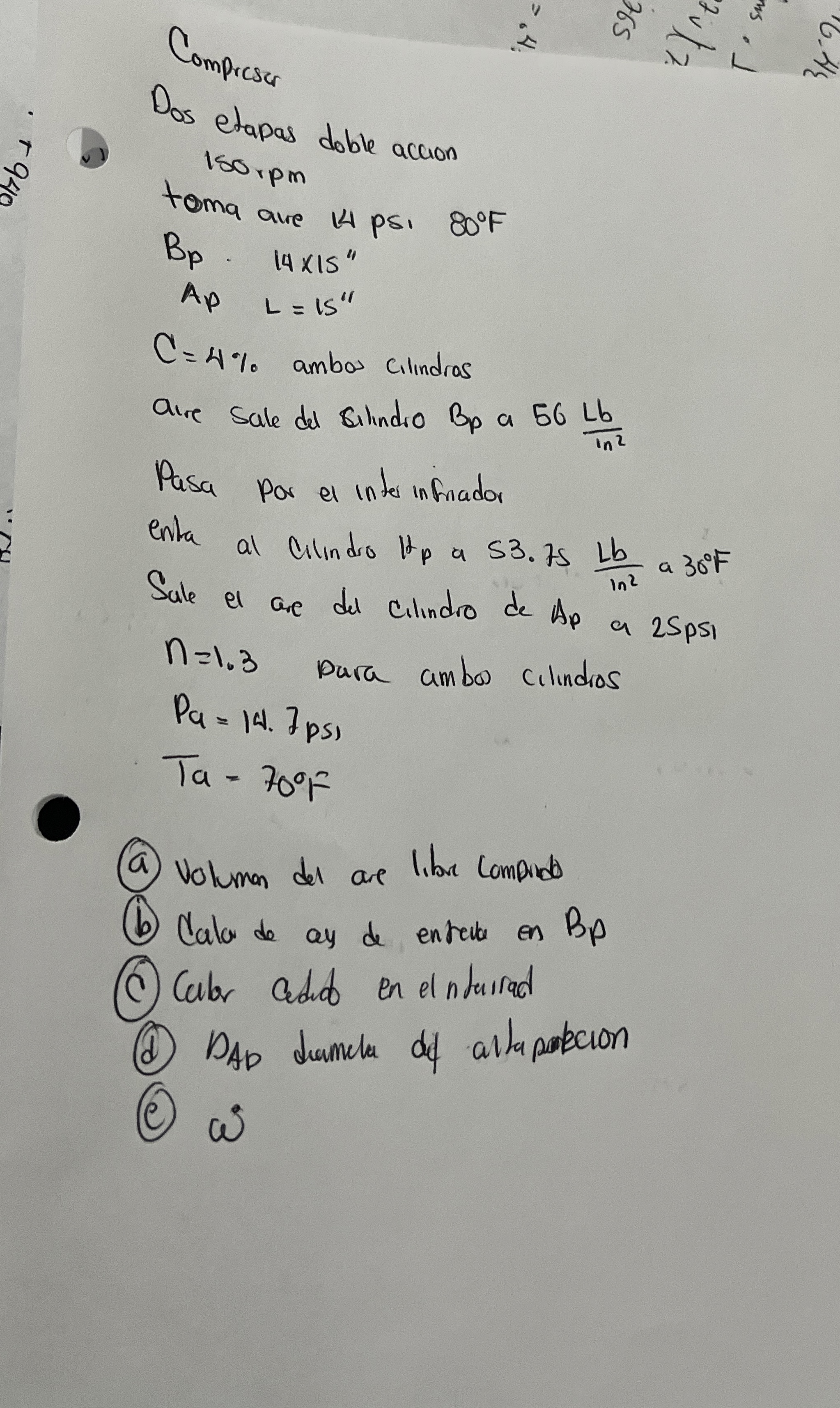 CompreserDos etapas doble accion150 ﻿rpmtoma are 14 | Chegg.com