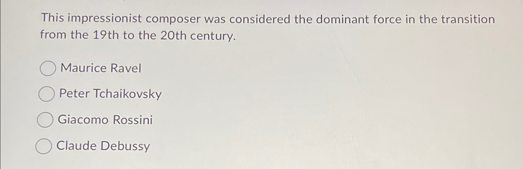 Solved This impressionist composer was considered the | Chegg.com