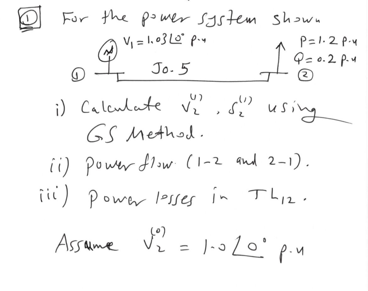 Solved (1) ﻿For the power system showni) ﻿Calculate | Chegg.com
