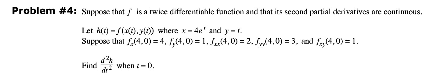 Solved Problem #4: Suppose that f ﻿is a twice differentiable | Chegg.com