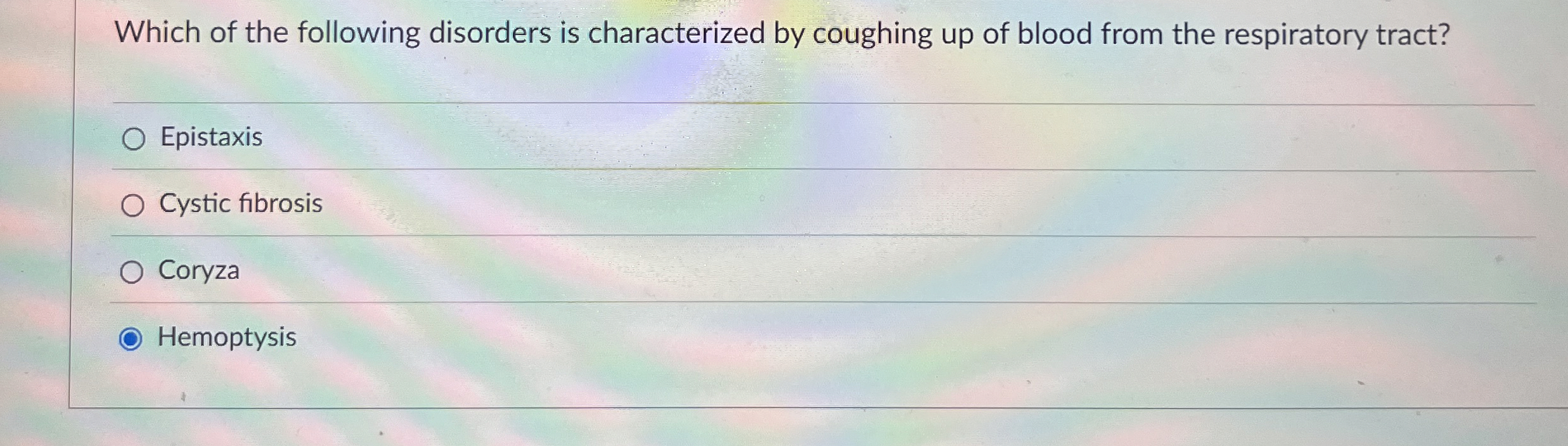 Solved Which of the following disorders is characterized by | Chegg.com