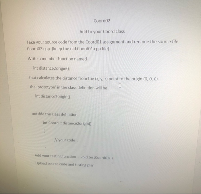 Solved Coordo2 Add to your Coord class Take your source code | Chegg.com