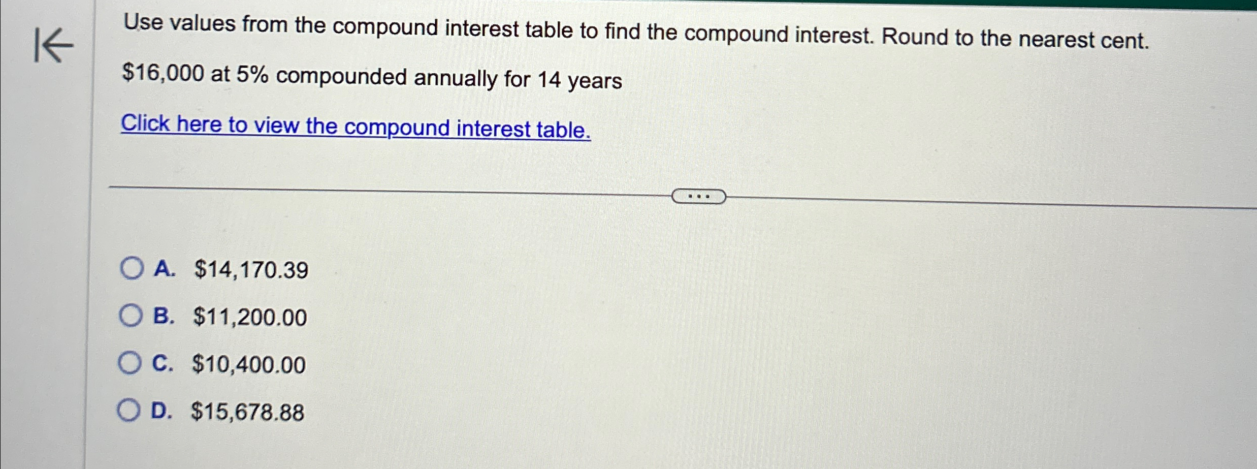 Solved Use values from the compound interest table to find | Chegg.com