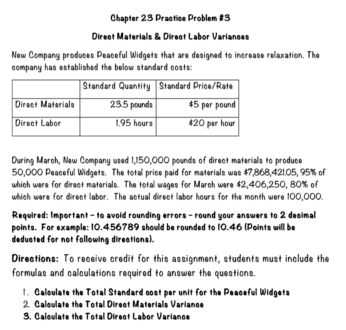 Solved Chapter 23 ﻿Practice Problem #3Direct Materials & | Chegg.com