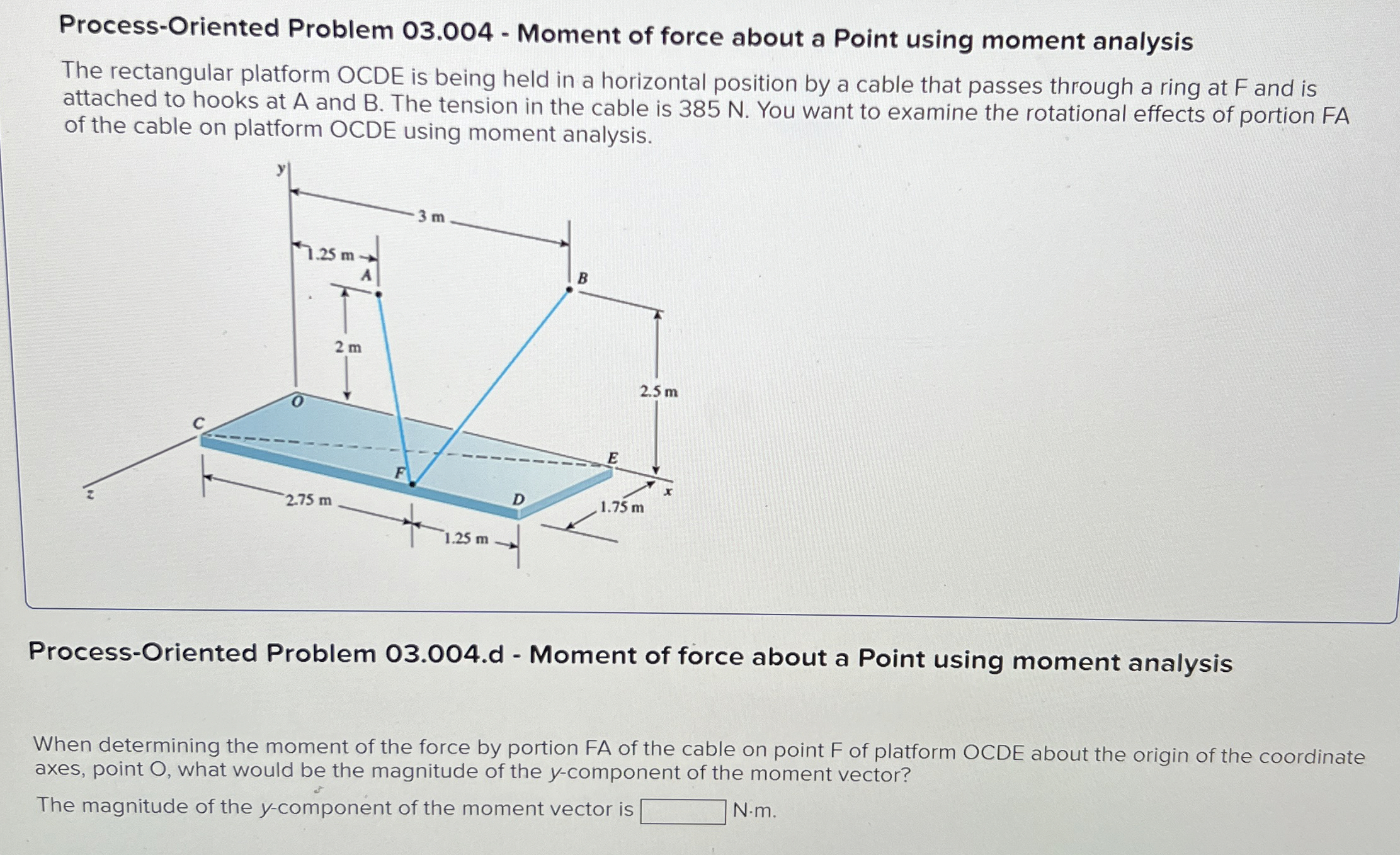 Solved When determining the moment of the force by portion | Chegg.com