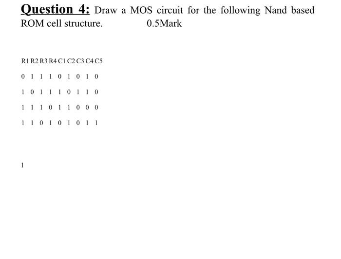Solved Question 4: Draw a MOS circuit for the following Nand | Chegg.com