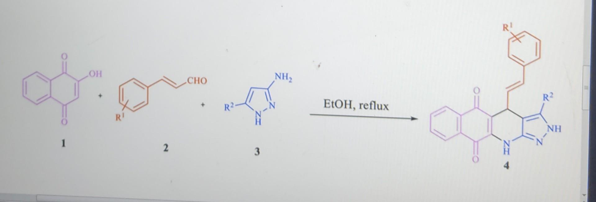 Solved R! ОН CHO NH R2 R2 N EtOH, reflux RI NH 1 2 3 | Chegg.com