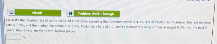 Solved eBook Problem Walk-Through Calculate the required | Chegg.com
