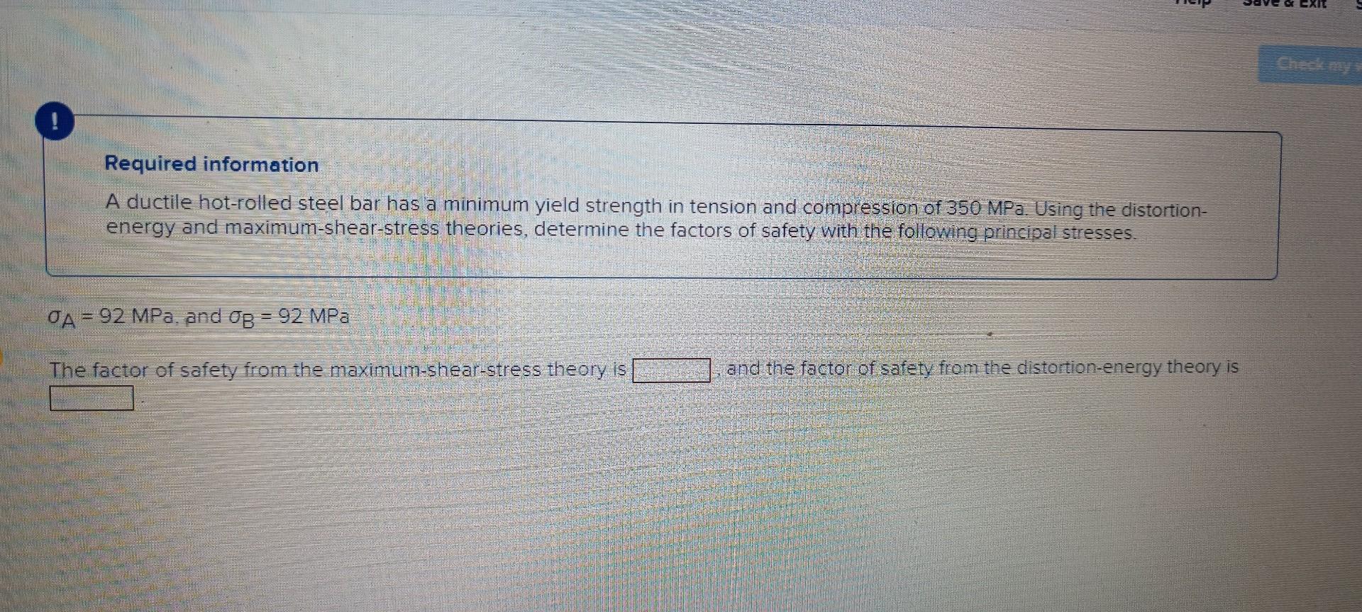 Solved Required information A ductile hot-rolled steel bar | Chegg.com