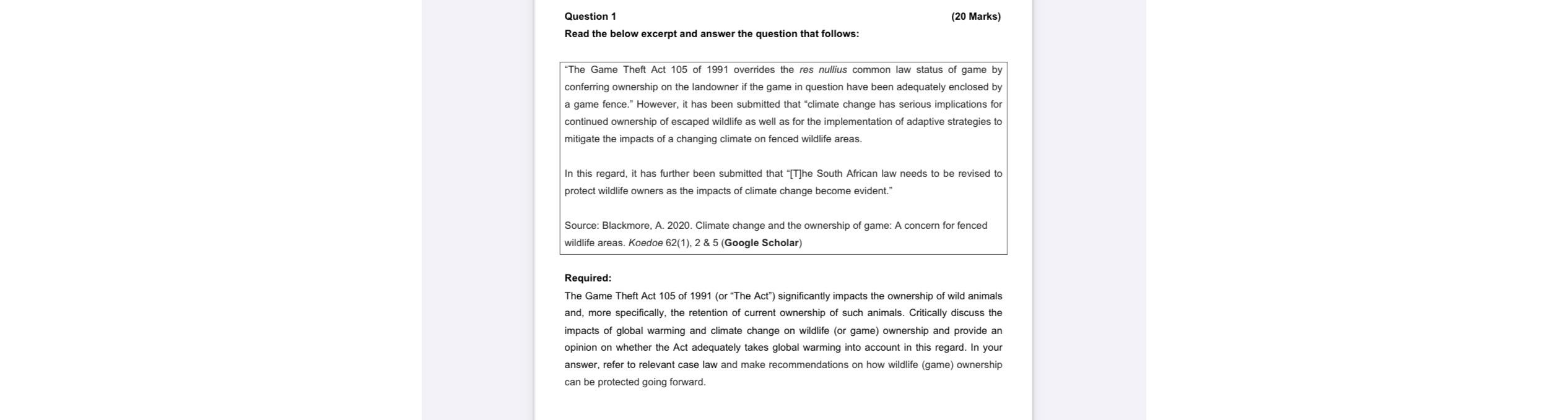 Solved Question 1 20 ﻿marks Read The Below Excerpt And