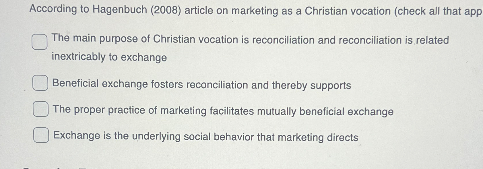 Solved According to Hagenbuch (2008) ﻿article on marketing | Chegg.com