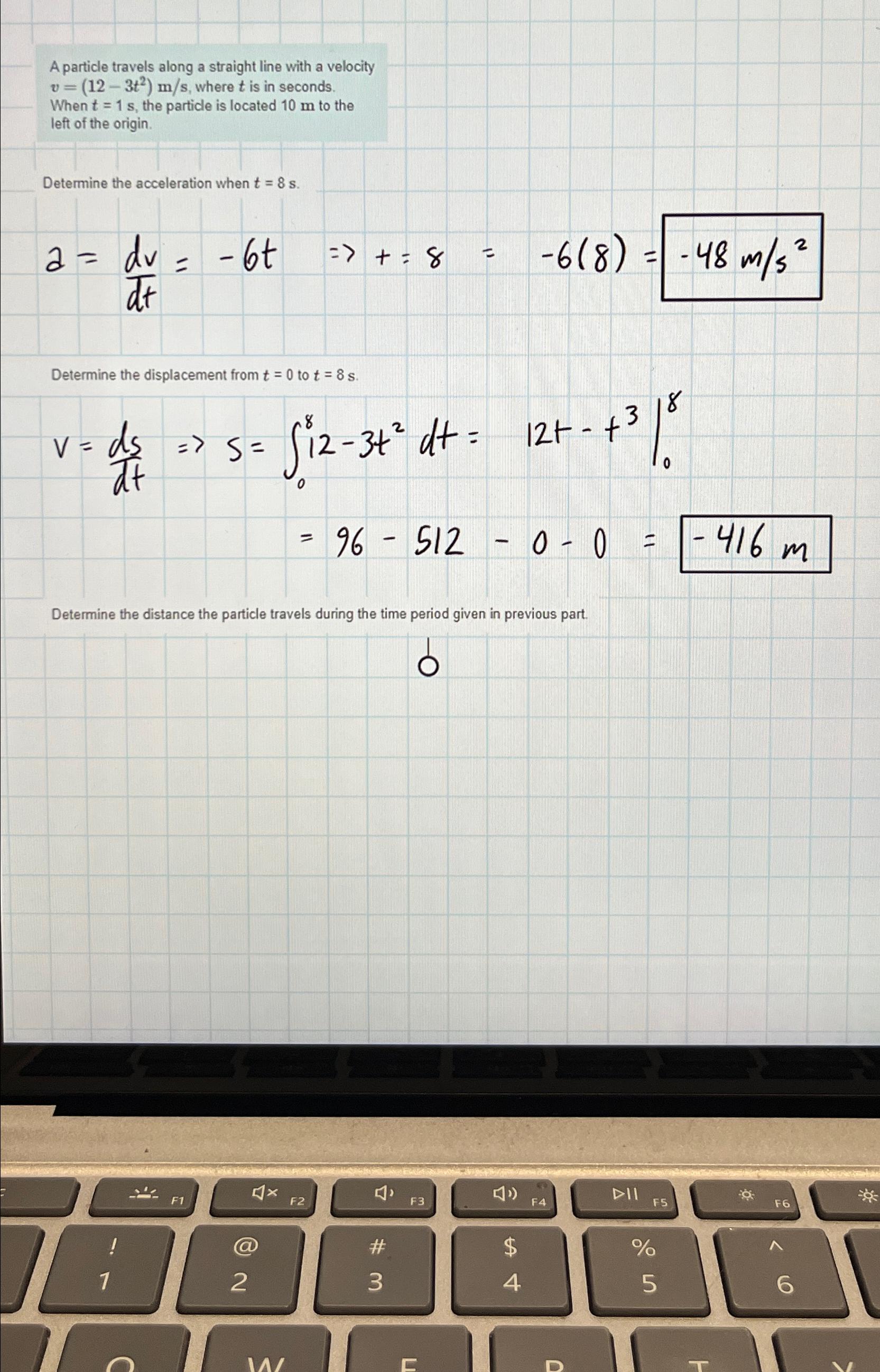 Solved A particle travels along a straight line with a | Chegg.com
