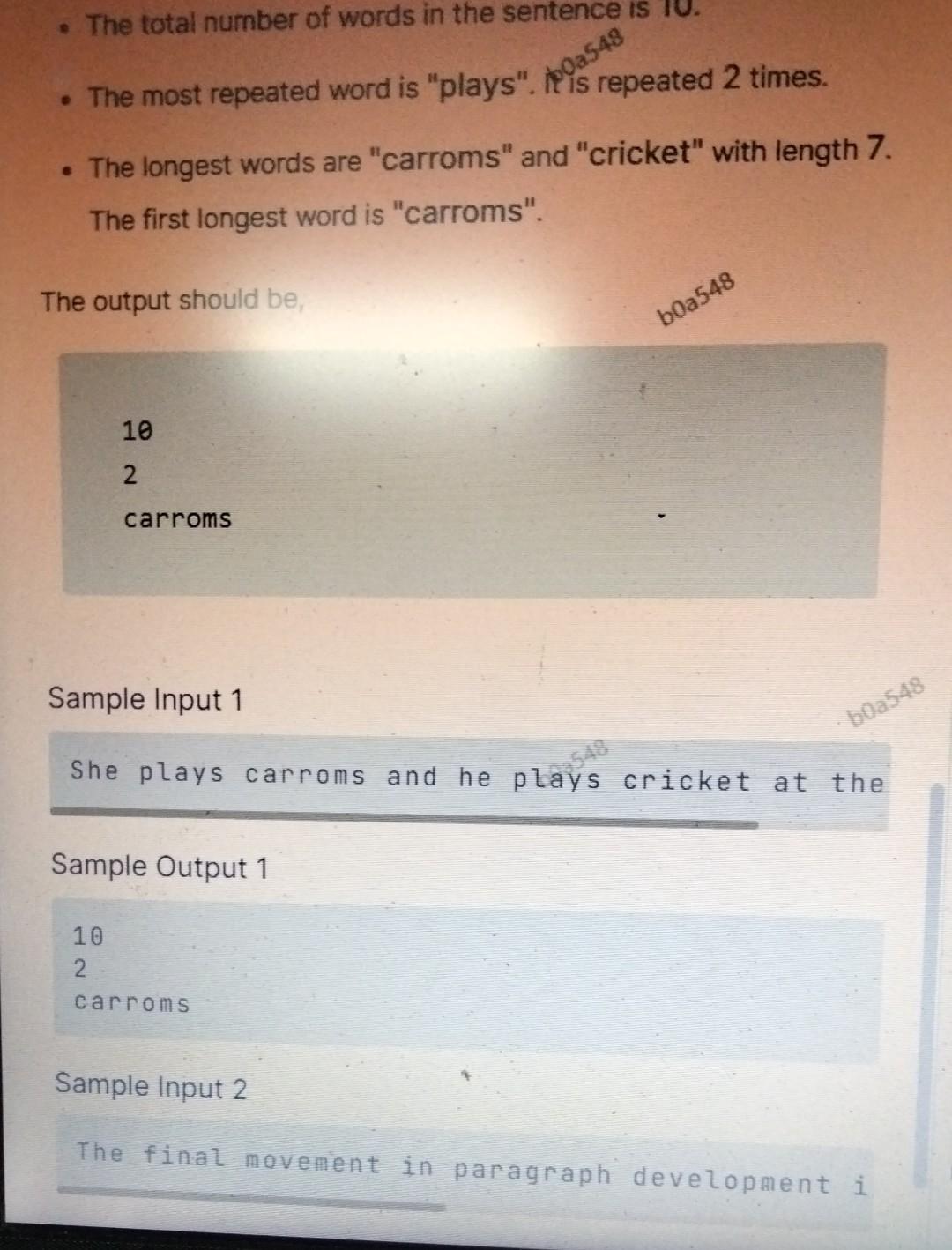 Solved EASY-1 Write a program that reads a sentence The | Chegg.com