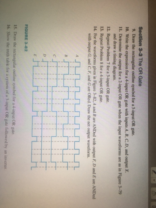 Section 3.3 The OR Gate 9. Draw the rectangular | Chegg.com