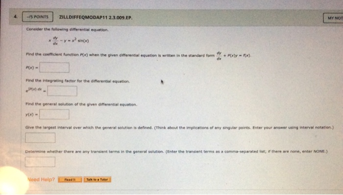 Solved 0/1 POINTS PREVIOUS ANSWERS ZILLDIFFEQMODAP11 | Chegg.com