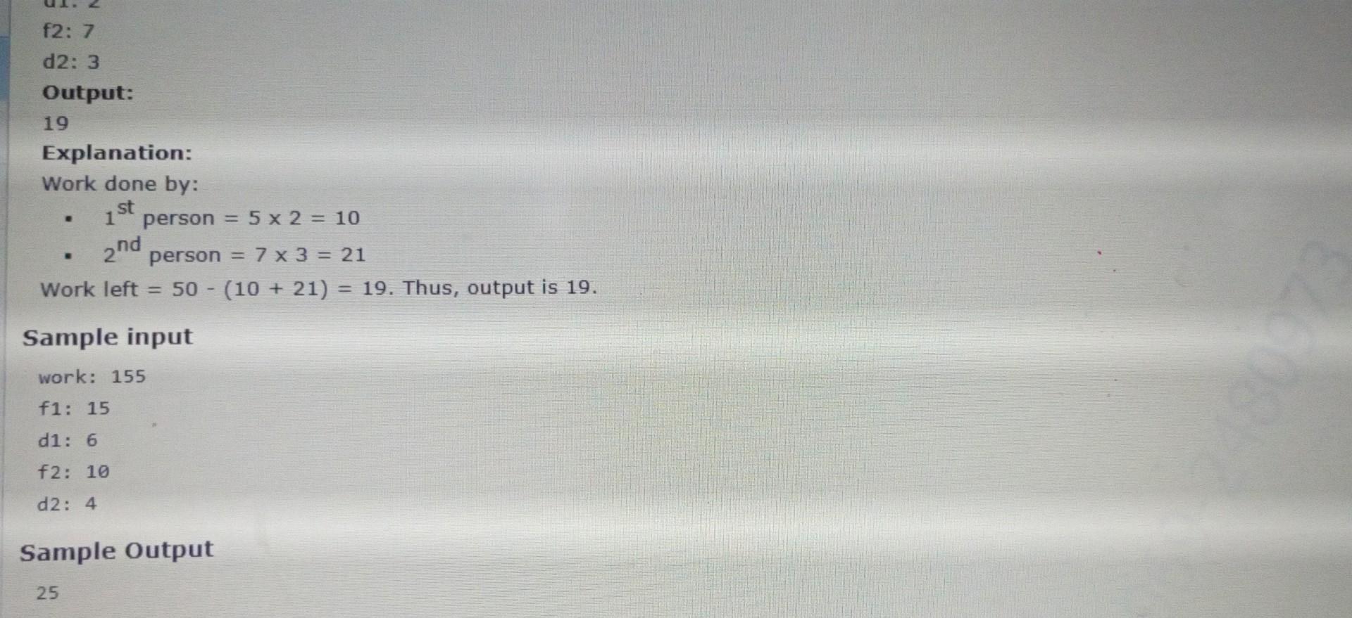 Solved Problem Statement Work = Force * Displacement | Chegg.com