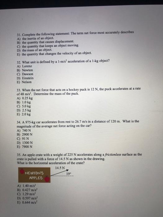 Solved 31. Complete the following statement: The term net | Chegg.com