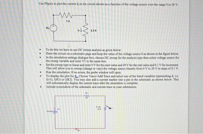 Solved Use PSpice to plot the current I, in the circuit | Chegg.com