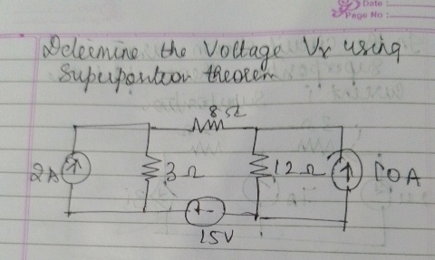 Determine the voltage vxusing Superposition theorem | Chegg.com