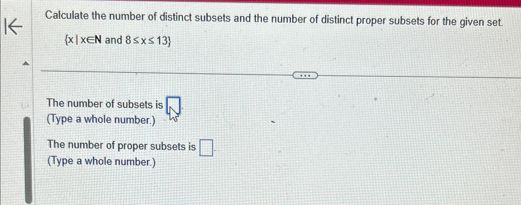 Solved Calculate the number of distinct subsets and the | Chegg.com