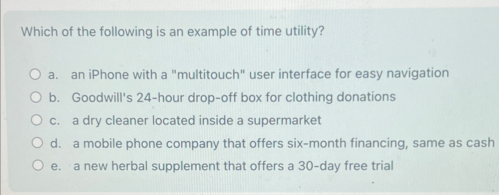 Solved Which of the following is an example of time | Chegg.com