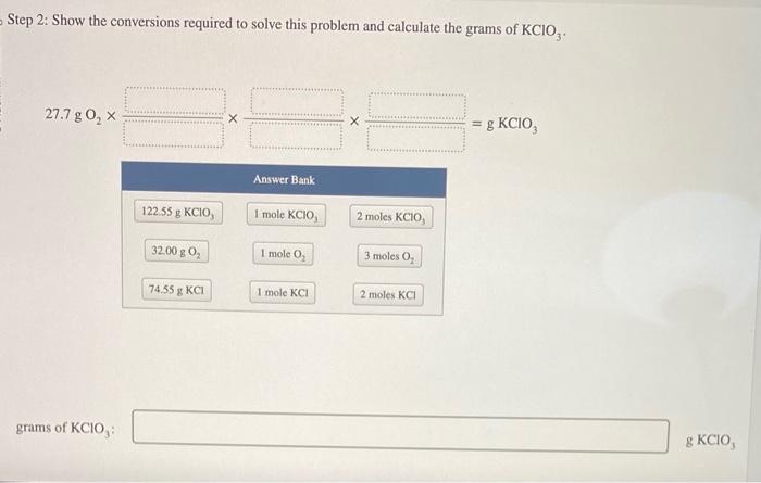 Solved How many grams of KClO3 are needed to form 27.7 g of | Chegg.com