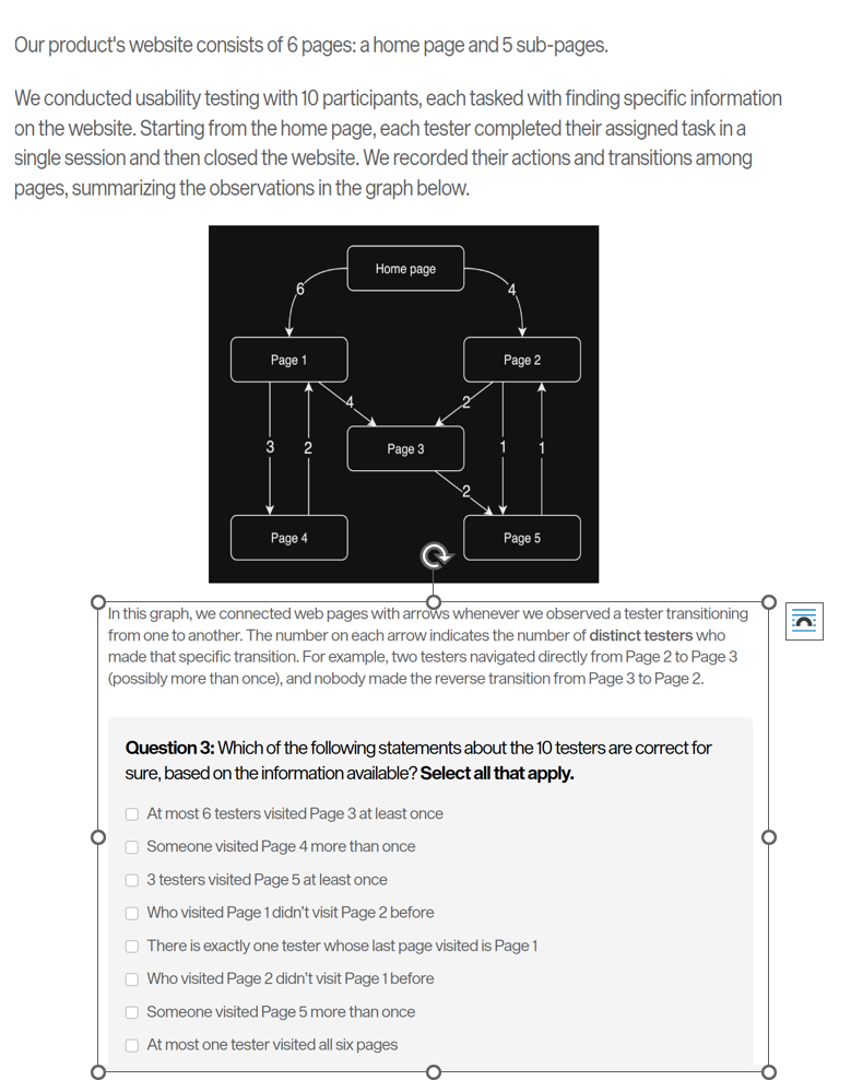 Solved Our product's website consists of 6 ﻿pages: a home | Chegg.com