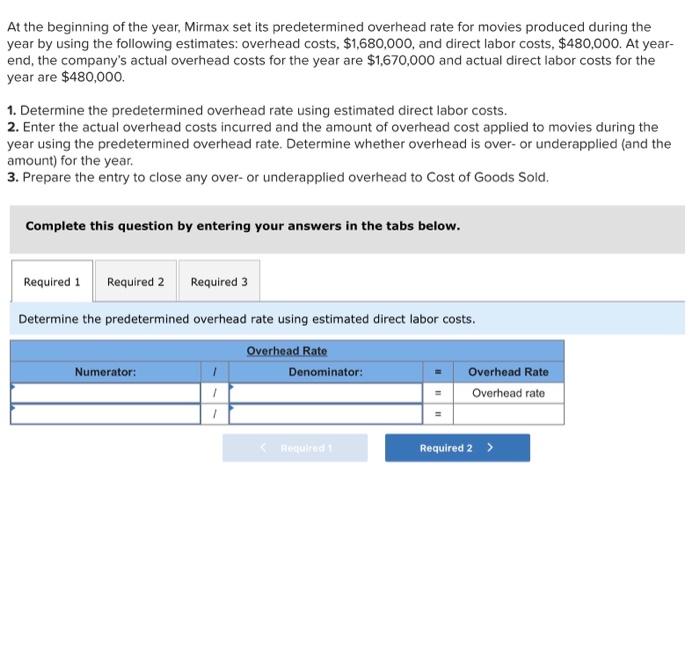 Solved At The Beginning Of The Year Mirmax Set Its Chegg