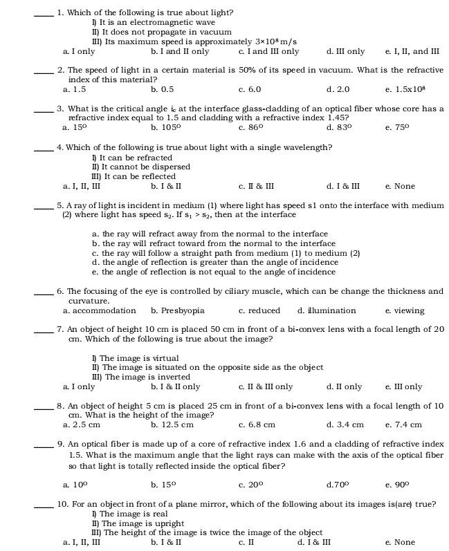 Solved 1. Which of the following is true about light? 1) It | Chegg.com