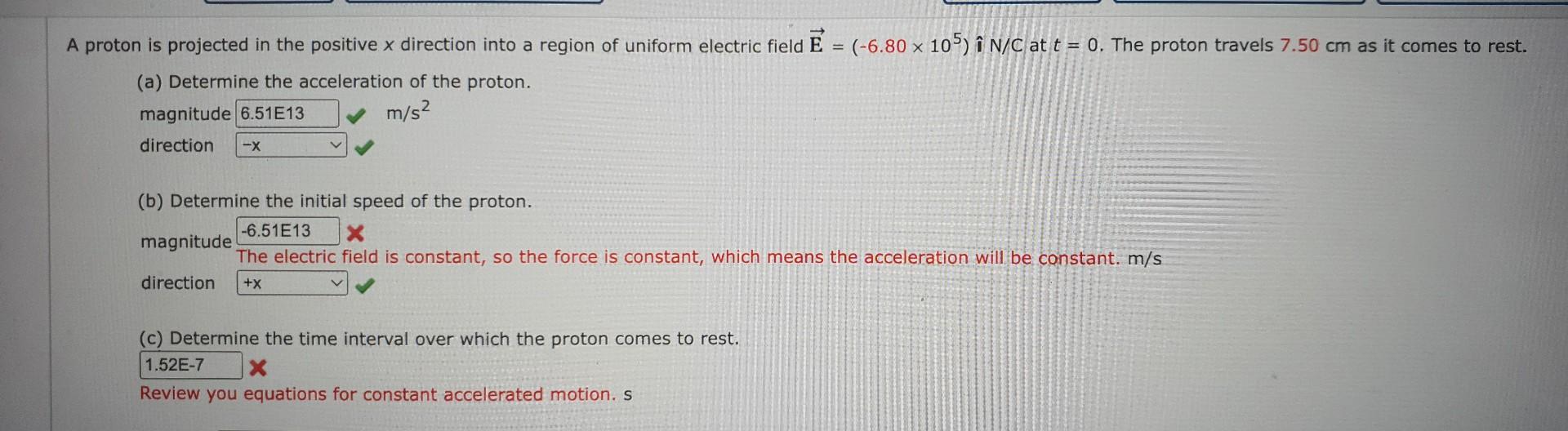 Solved A proton is projected in the positive x direction | Chegg.com