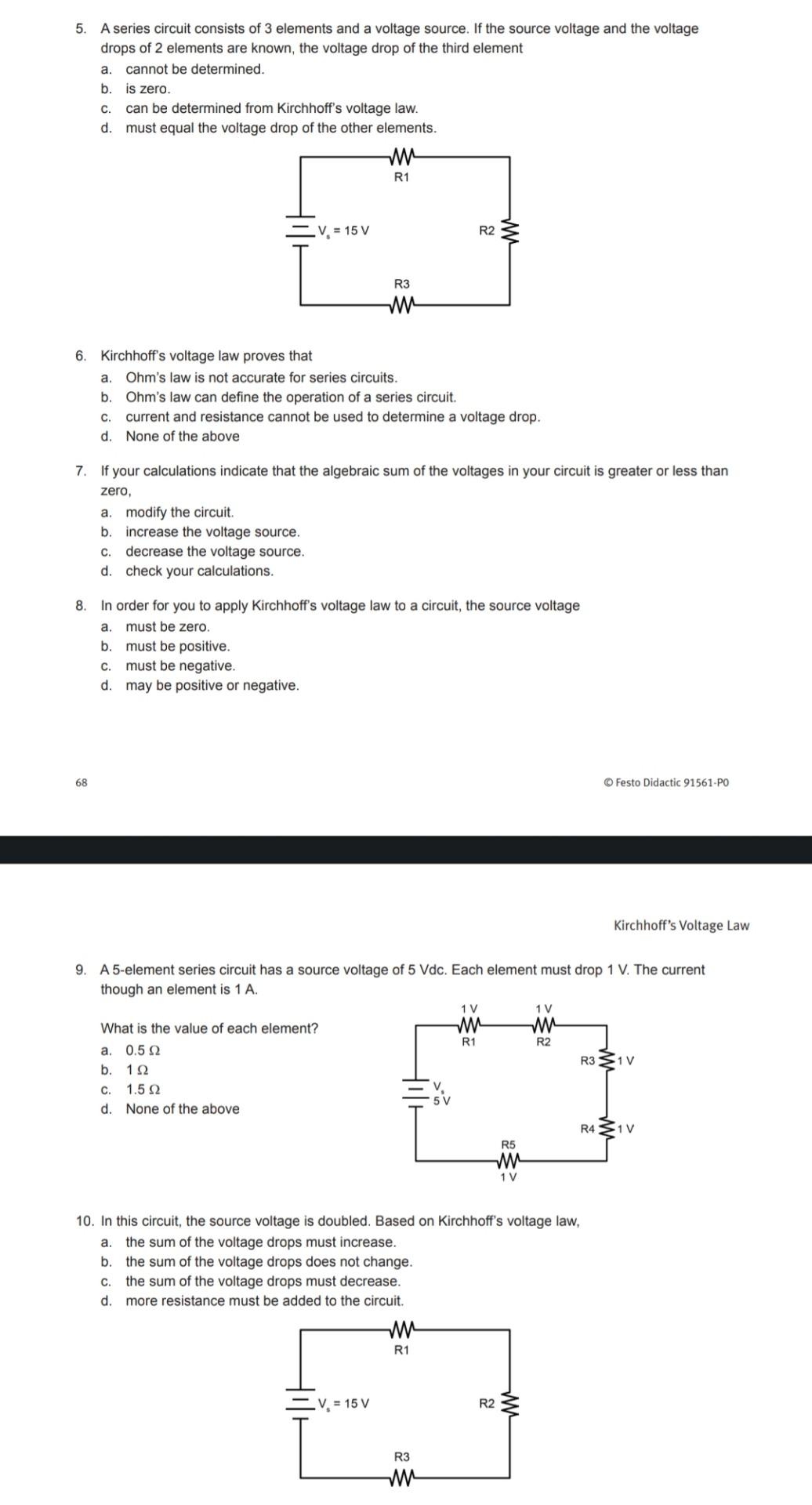 Solved 5. A series circuit consists of 3 elements and a | Chegg.com