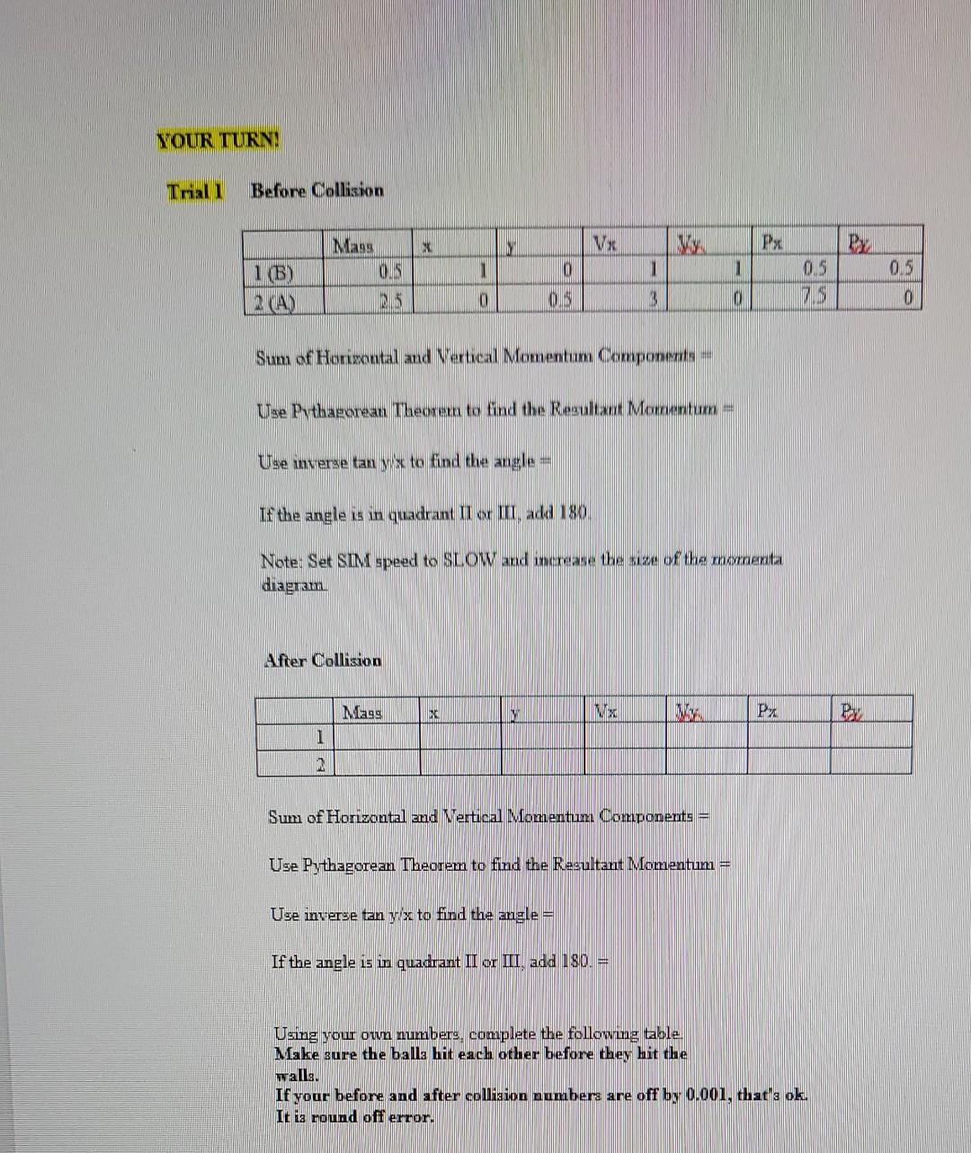 Solved PHYSICS 235 VIRTUAL COLLISIONS LAB OBJECTIVES | Chegg.com