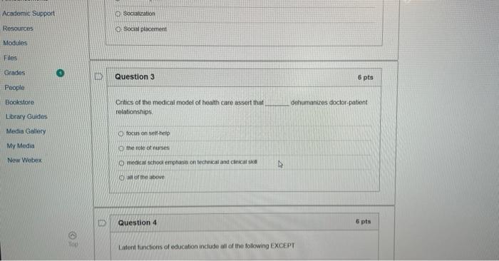 socatizatson Socral placenent Question 3 6 pts | Chegg.com