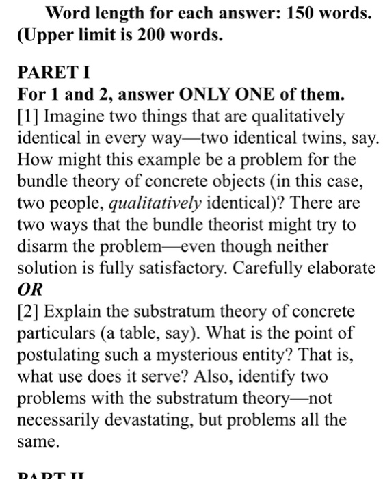 Word length for each answer: 150 words. (Upper limit | Chegg.com