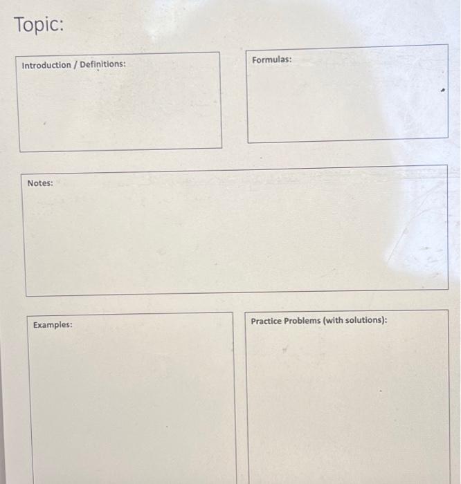 Solved Complete the template by choosing one of the topics | Chegg.com