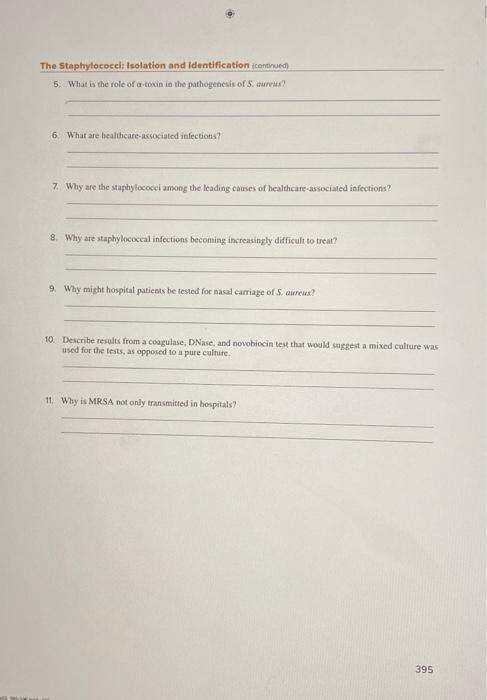 Solved 53 The Staphylococci: Isolation and Identification A. | Chegg.com