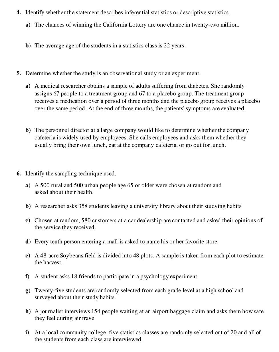 Solved 4. Identify whether the statement describes | Chegg.com