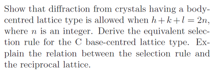 Solved Derive the equivalent selection rule for the C | Chegg.com