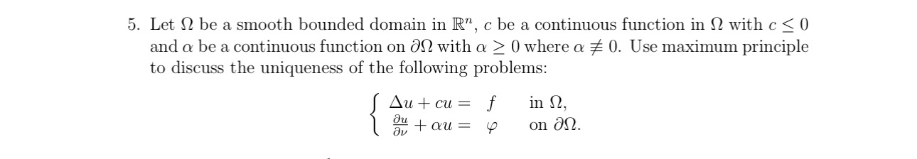 Let Ω ﻿be a smooth bounded domain in Rn,c ﻿be a | Chegg.com