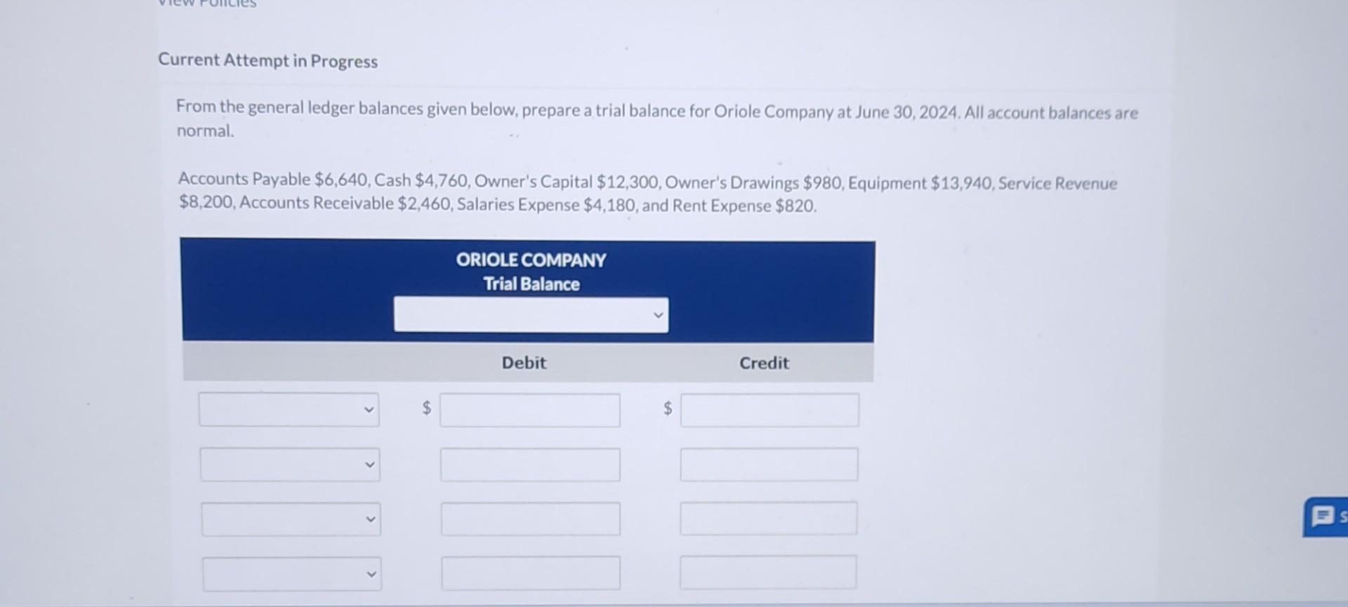 Solved From the general ledger balances given below, prepare | Chegg.com
