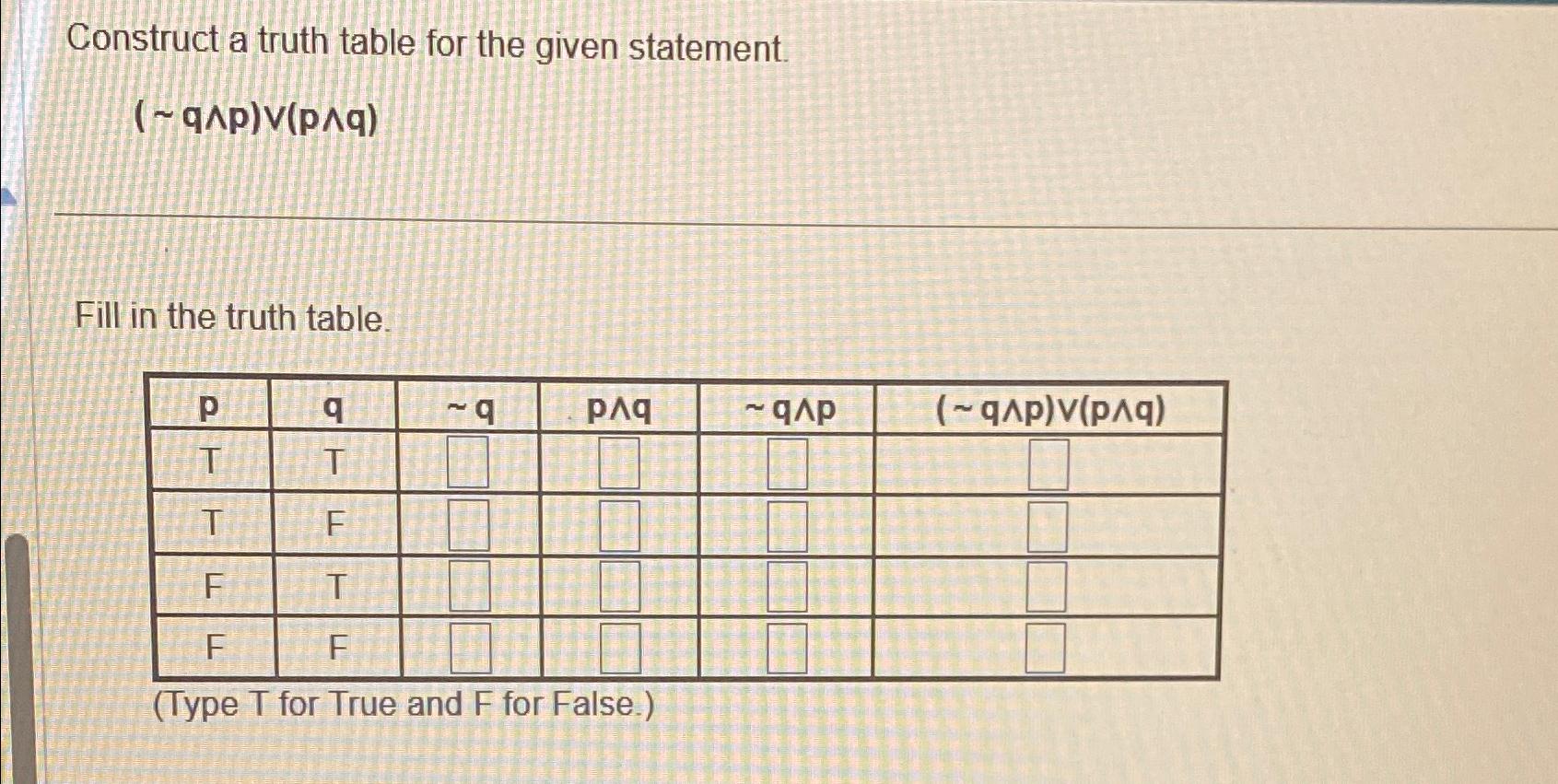 Solved (~q^p)V(p^q) | Chegg.com