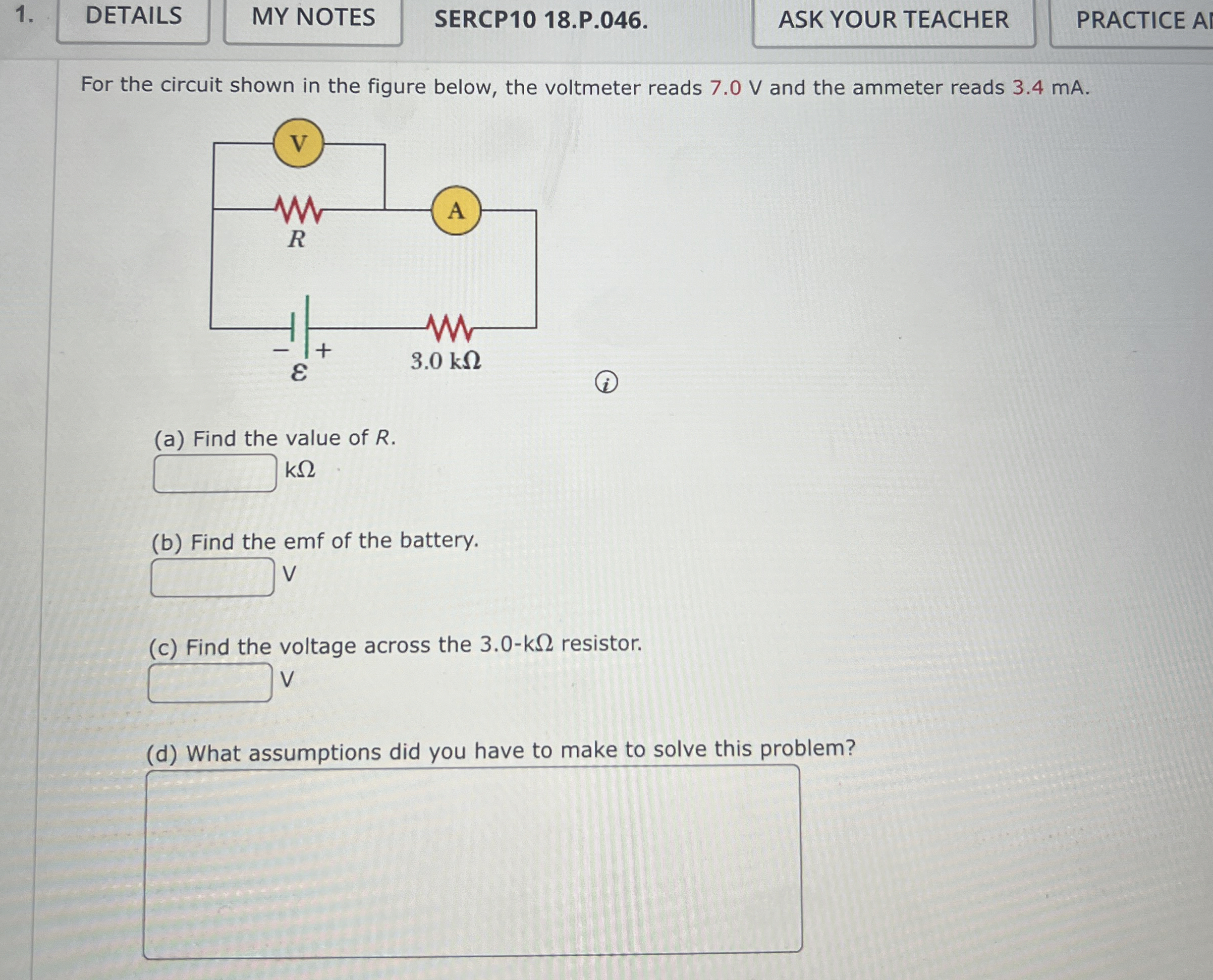 SERCP10 18.P. 046.PRACTICE AFor the circuit shown in | Chegg.com