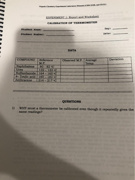 Solved Organic Chemistry Experimenta Laboratory Manuals CHM | Chegg.com